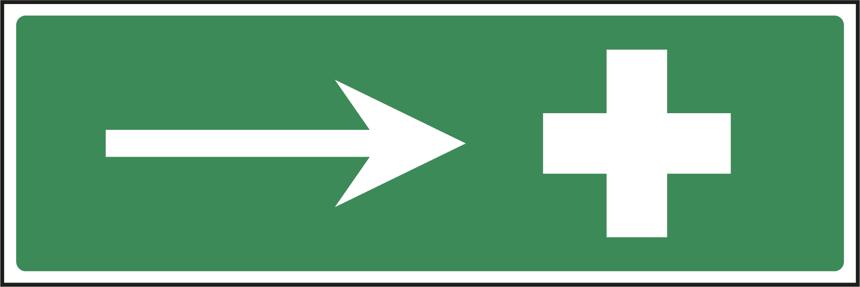 First Aid Arrow Right - 300 x 100mm – Displaypro