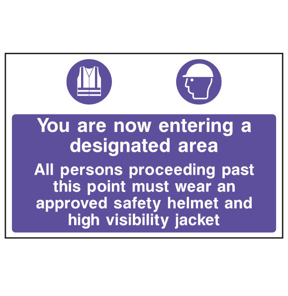 Designated Area Safety Sign Board | Displaypro UK