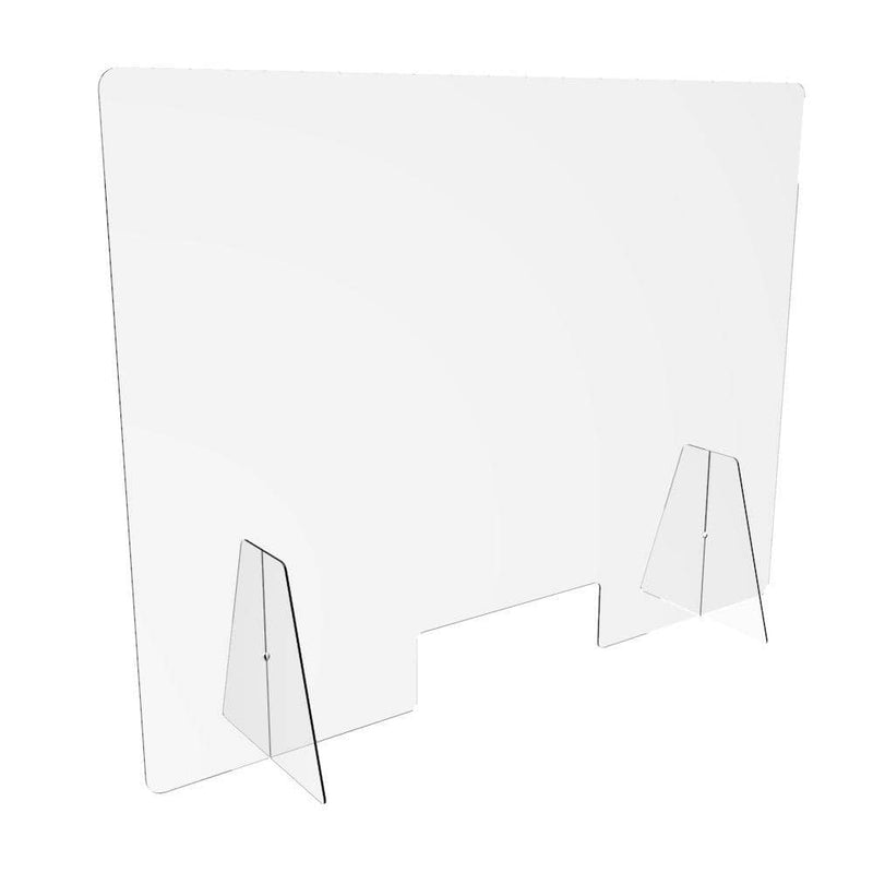 Flat Pack Sneeze Guard With Hatch (Free-standing) – Displaypro
