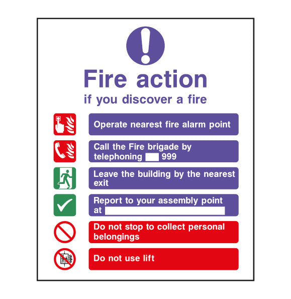 If You Discover a Fire Action Sign | Safety Signage | Displaypro UK