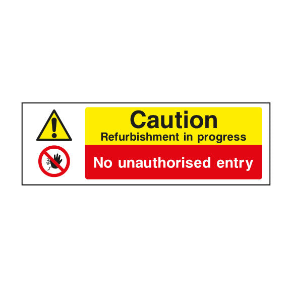 Caution Refurbishment In Progress Safety Sign Board | Displaypro UK
